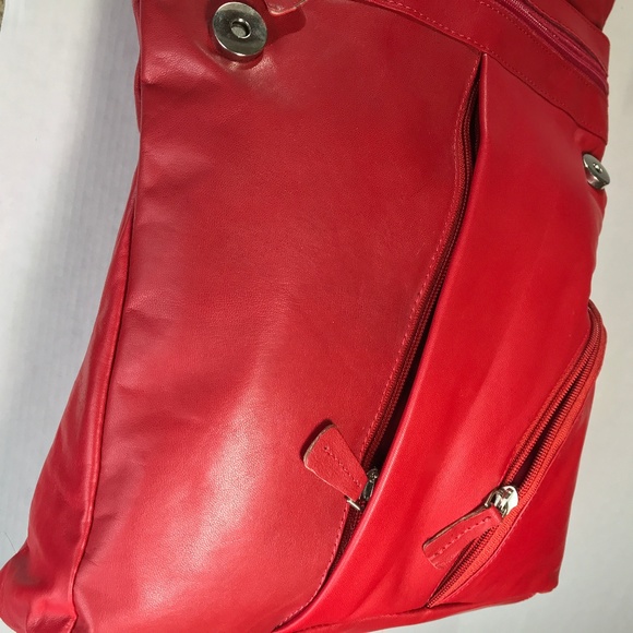 Bacci | Bags | Red Leather Backpack Purse Handbag Women Girls | Poshmark